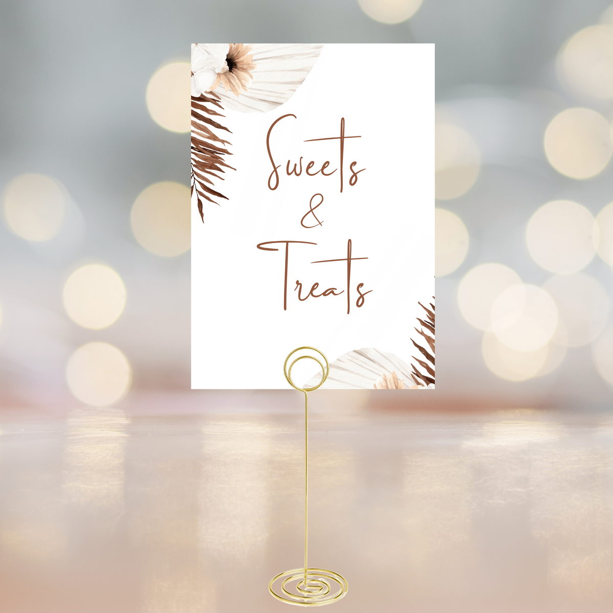 Sweet Table Sign | Pampas Grass | A5 – Printee Planet